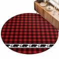 6ft Round Rug Red Black Plaid Area Rugs for Living Room Bedroom ...