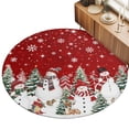 6ft Round Rug Red Christmas Area Rugs for Living Room Bedroom Washable ...