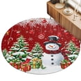 6ft Round Rug Red Christmas Area Rugs for Living Room Bedroom Washable ...