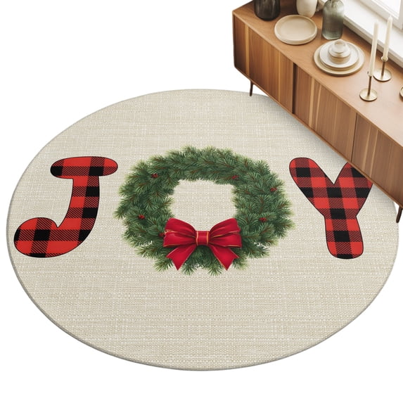 6ft Round Rug Red Green Christmas Area Rugs for Living Room Bedroom ...
