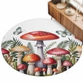 6ft Round Rug Red Mushrooms Area Rugs for Living Room Bedroom Washable ...