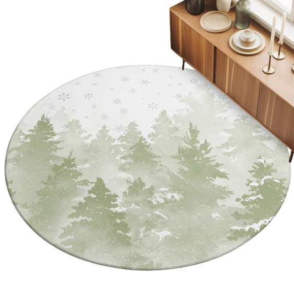6ft Round Rug Sage Green Christmas Area Rugs for Living Room Bedroom ...