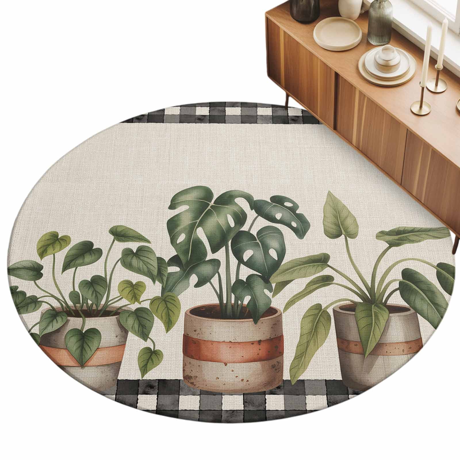 6ft Round Rug Spring Area Rugs for Living Room Bedroom Washable Non ...
