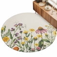 6ft Round Rug Spring Floral Area Rugs for Living Room Bedroom Washable ...