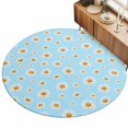 6ft Round Rug Spring Floral Daisy Area Rugs for Living Room Bedroom ...