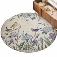 6ft Round Rug Spring Flowers Area Rugs for Living Room Bedroom Washable ...