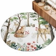 6ft Round Rug Spring Forest Animals Area Rugs for Living Room Bedroom ...