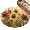 6ft Round Rug Spring Sunflower Area Rugs for Living Room Bedroom ...