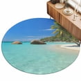 6ft Round Rug Summer Beach Area Rugs for Living Room Bedroom Washable ...