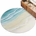 6ft Round Rug Teal Beach Coastal Area Rugs for Living Room Bedroom ...