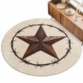 6ft Round Rug Texas Star Farmhouse Area Rugs for Living Room Bedroom ...