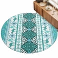 6ft Round Rug Turquoise Boho Area Rugs for Living Room Bedroom Washable ...