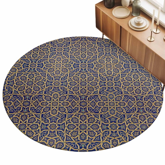 6ft Round Rug Vintage Mediterranean Area Rugs for Living Room Bedroom ...