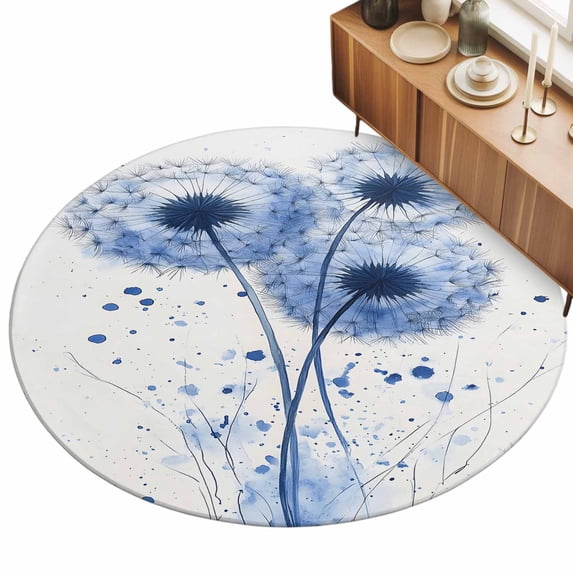 6ft Round Rug Watercolor Dandelion Area Rugs for Living Room Bedroom ...