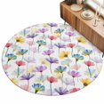 6ft Round Rug Watercolor Flowers Area Rugs for Living Room Bedroom ...