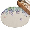 6ft Round Rug Wisteria Area Rugs for Living Room Bedroom Washable Non ...
