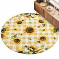 6ft Round Rug Yellow Sunflower Area Rugs for Living Room Bedroom ...
