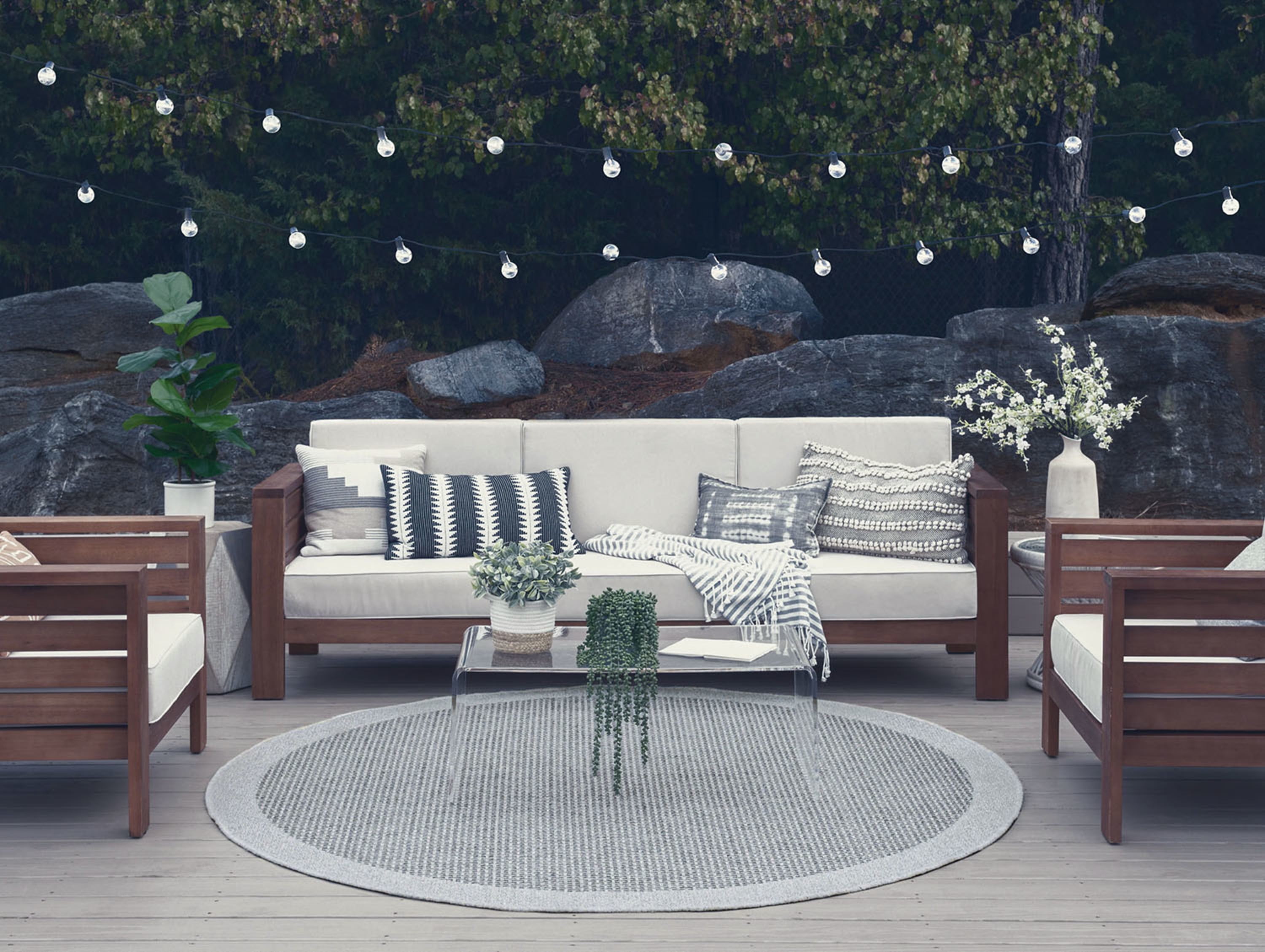 6ft Round Water Resistant, Indoor Outdoor Rugs for Patios, Front Door ...