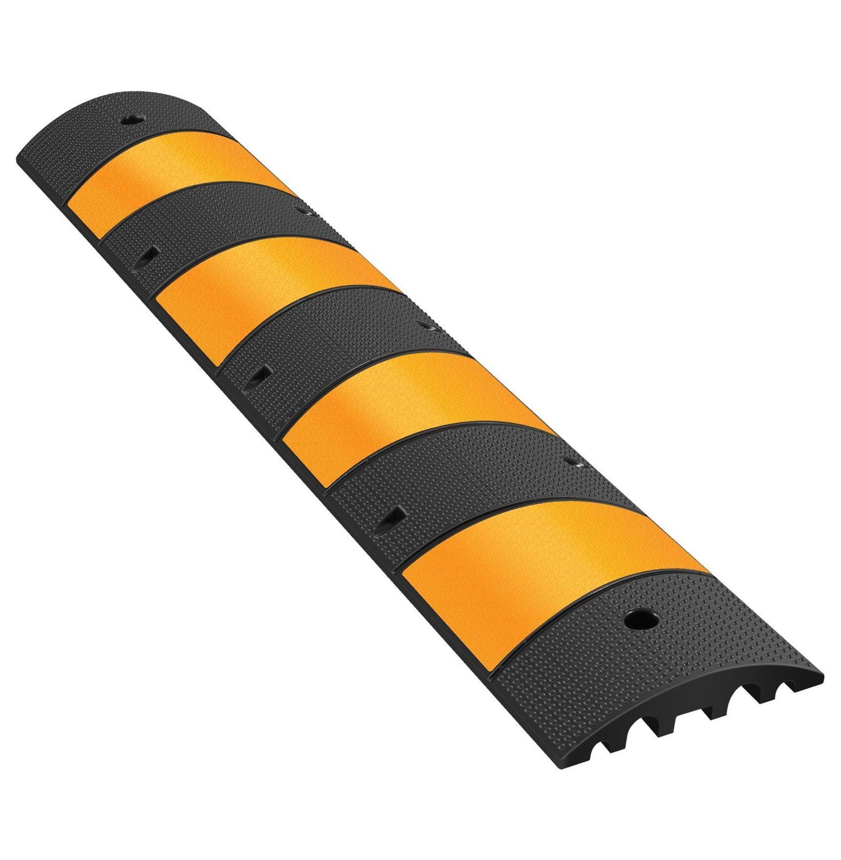 6ft Rubber Cable Protector Ramp - Heavy Duty 2-Channel Driveway Speed ...