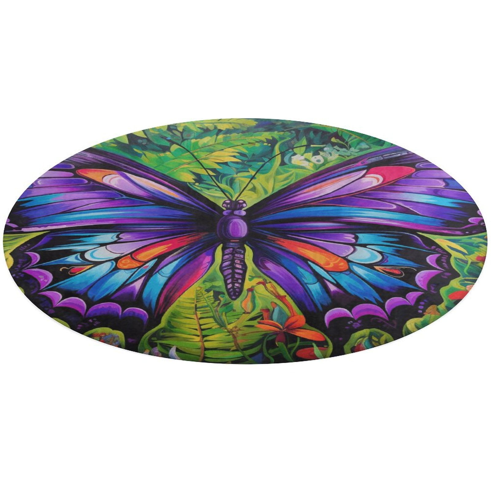 6ft Rug for Kids Room Playroom Nursery Bedroom Wildflowers Butterfly ...