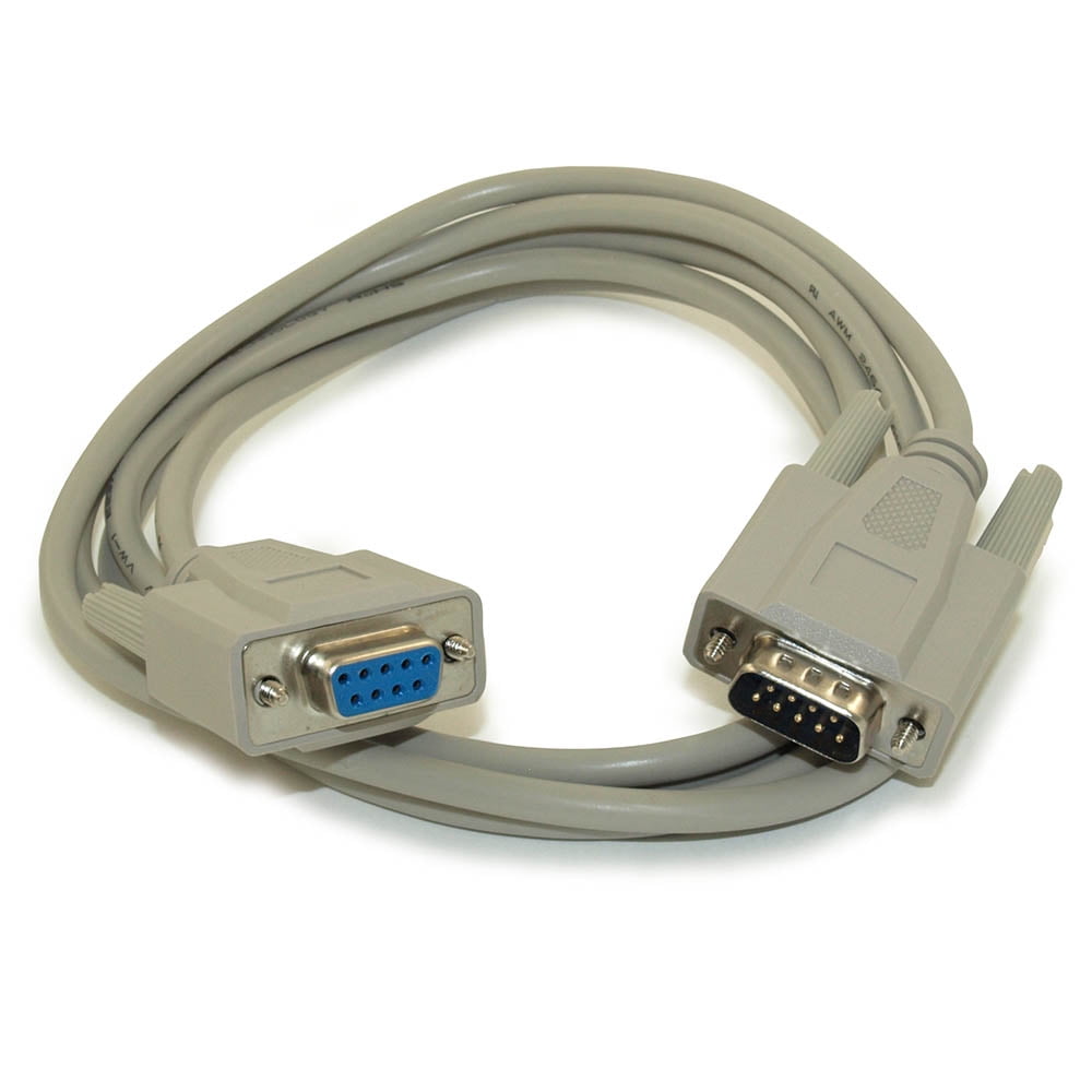 6ft Serial NULL-MODEM, DB9/DB9 Male to Female Cable - Walmart.com