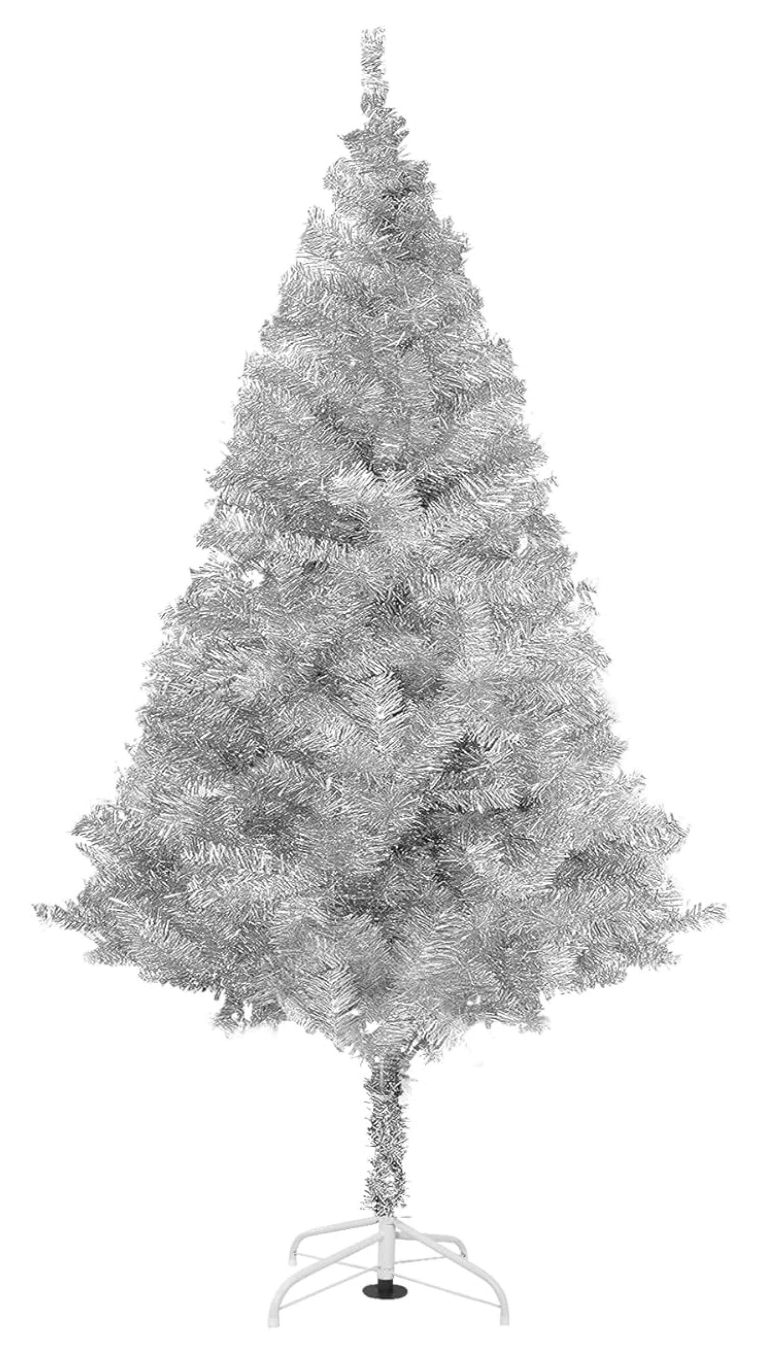 6ft Silver Tinsel Christmas Tree with 480 Branch Tips - Indoor Outdoor ...