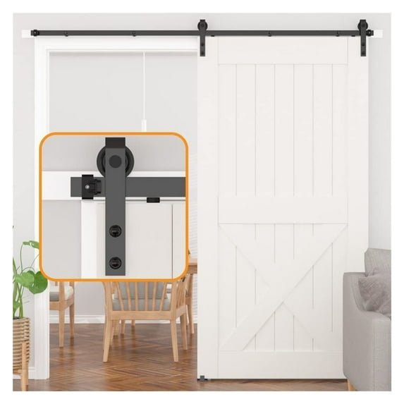 6ft Sliding Barn Door Hardware Kit, Mechanism Carbon Steel Smoothly ...