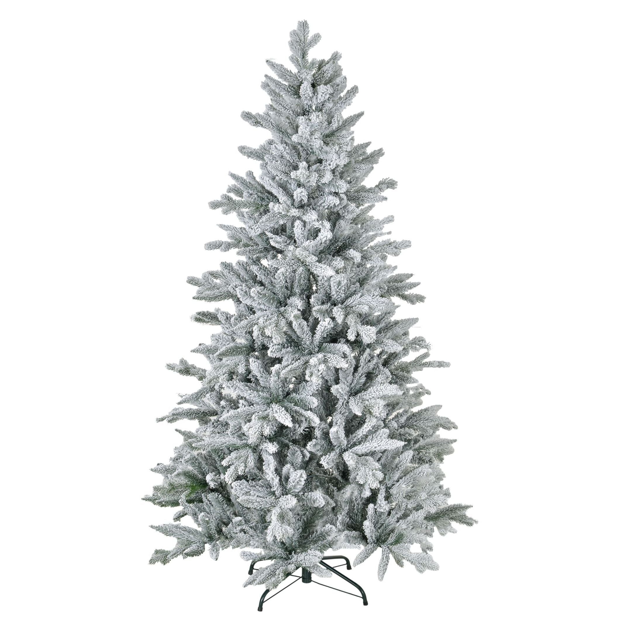 6ft Snow Xmas Trees, Flocked Christmas Tree with Snow Tips, Easy ...