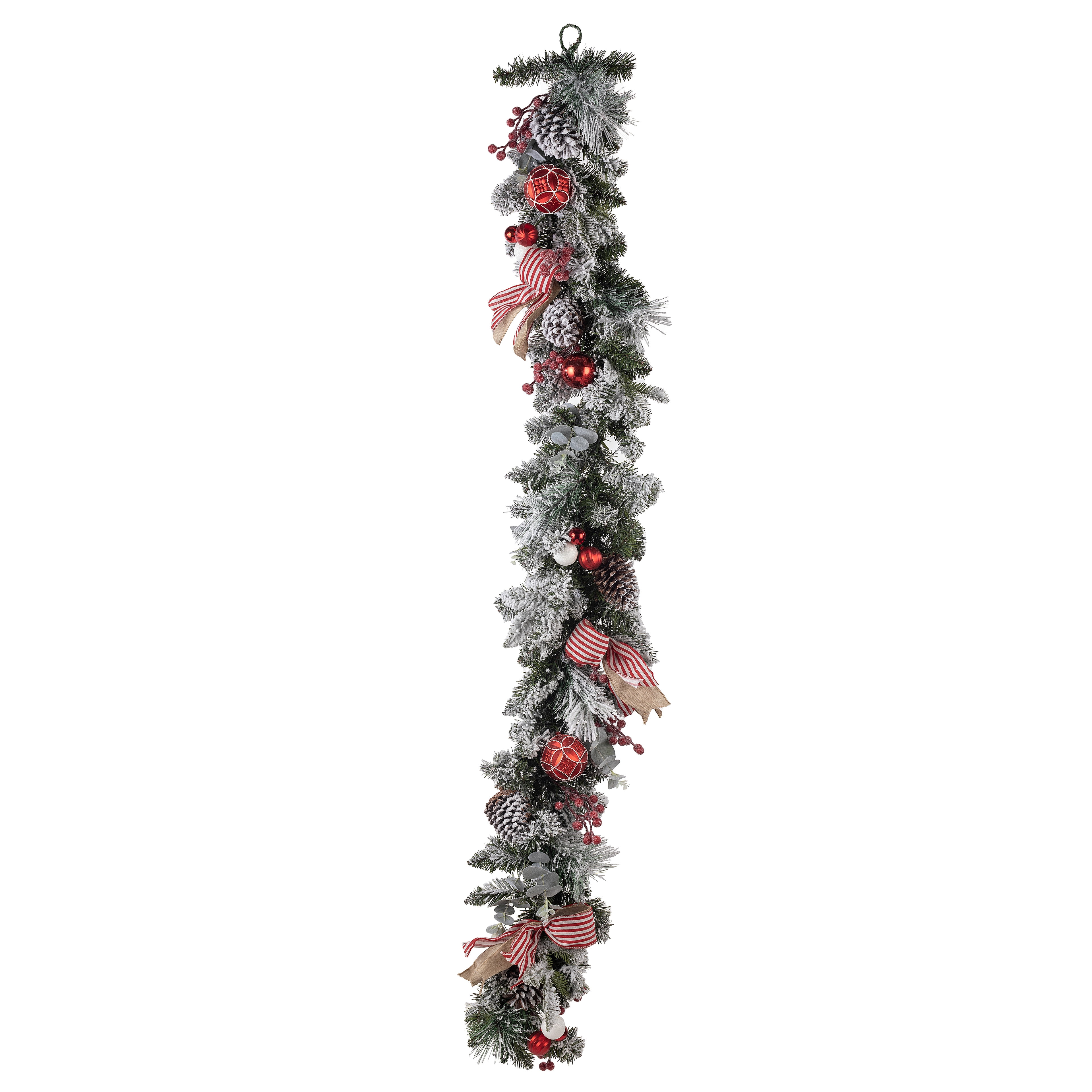 6ft. Snowy Pine & Red Berry Garland by Ashland® - Christmas Garland for ...