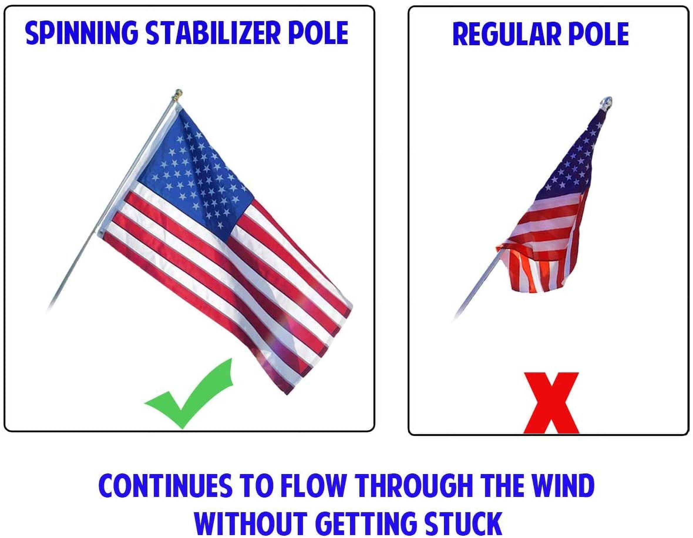 6ft Spinning Flag Pole – White - Walmart.com