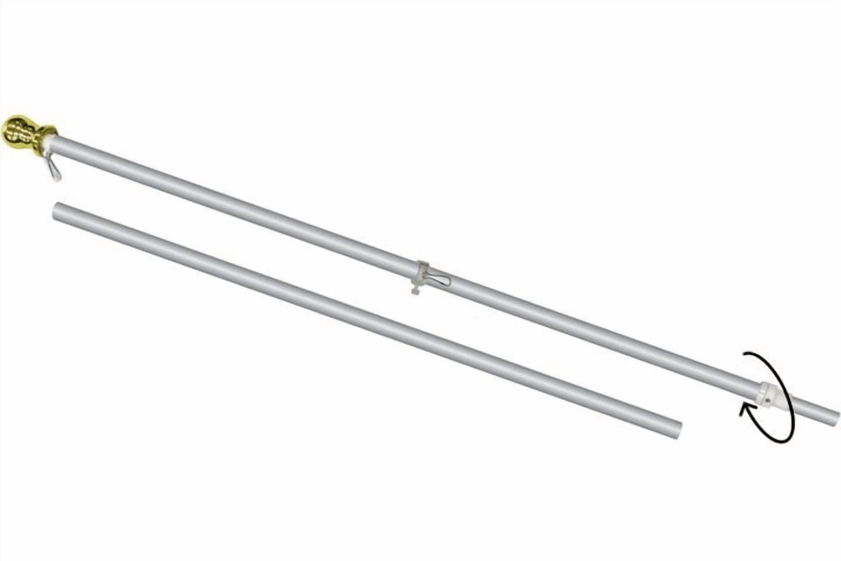 6ft Spinning Silver No Tangle Spinning Wall Mount Flagpole - Walmart.com