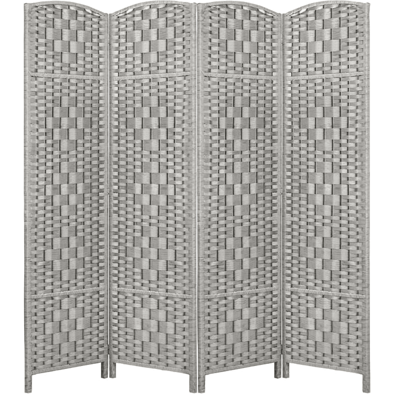 6ft Stone Grey Room Divider, 4-Panel Folding Privacy Screen, 15.7in ...