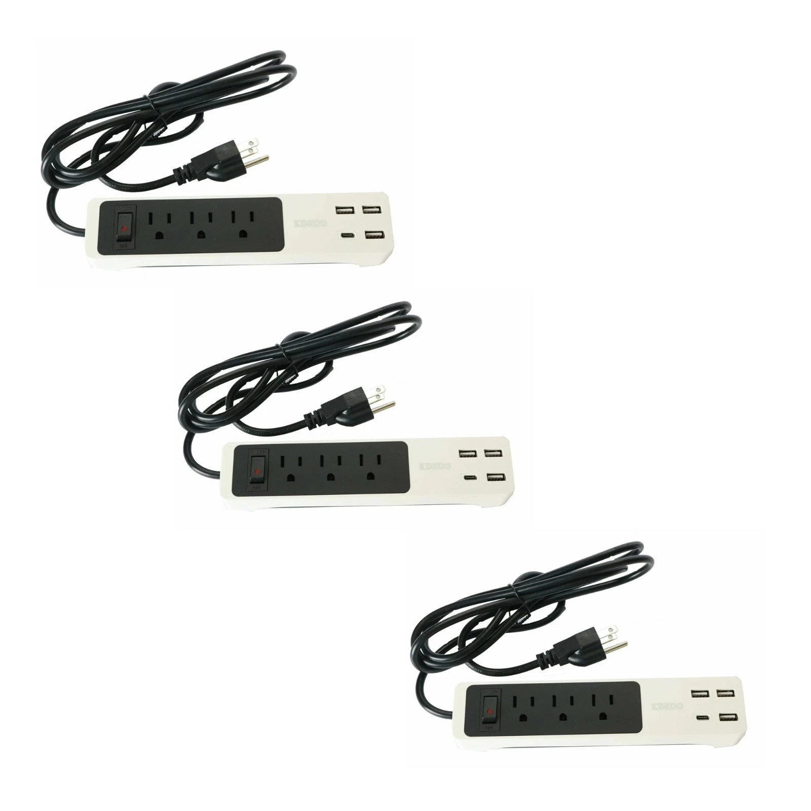 6ft Surge Protector Power Strip, 3 USB Ports incl USB-C Extension Cord ...
