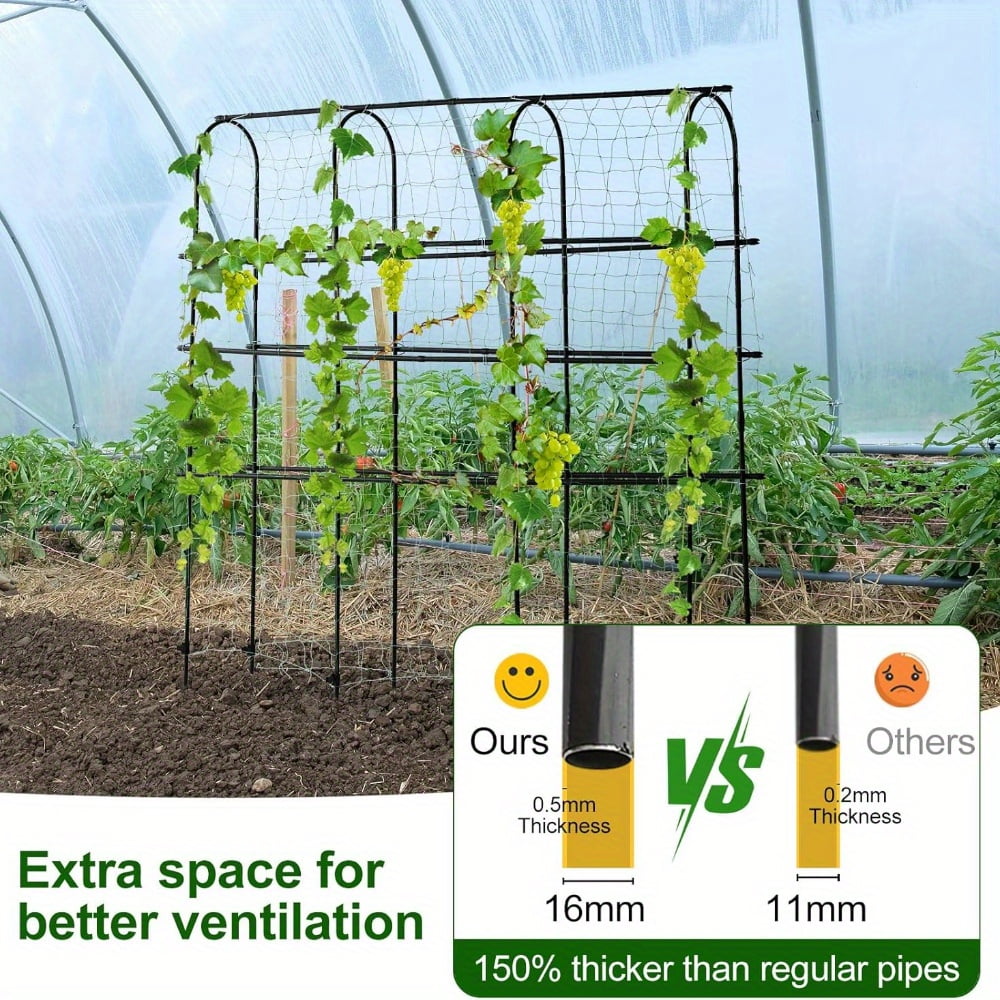 6ft Tall Heavy Duty Metal Garden Arch Trellis - Arched Design Sturdy ...