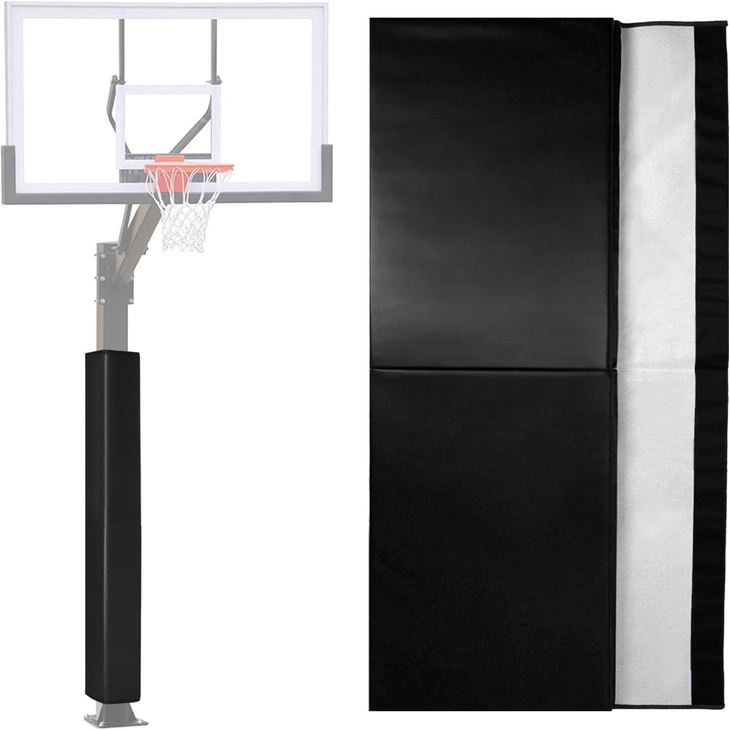 6ft Tall Square Basketball Pole Pads - 2" Thick Heavy-Duty All-Weather ...