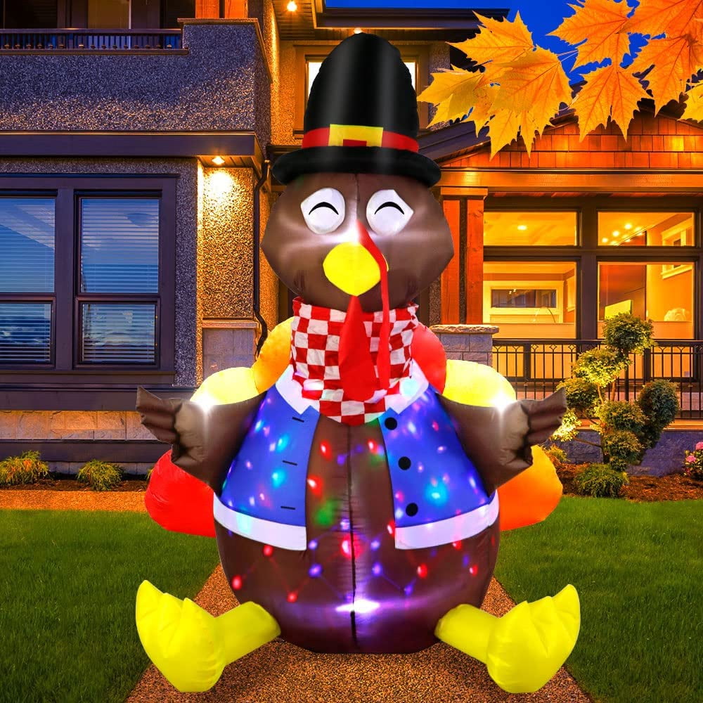 6ft Thanksgiving Inflatable Turkey Decorations Outdoor, Blow Up Turkey ...