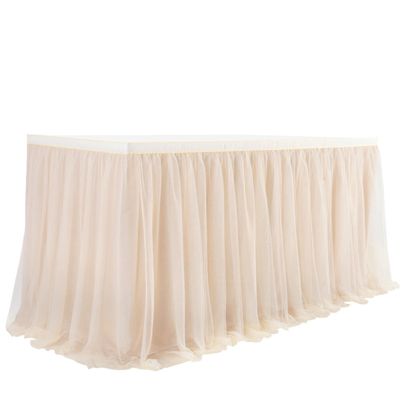 6ft Tulle Table Skirt Baby Shower Tablecloth for Rectangle Tables ...
