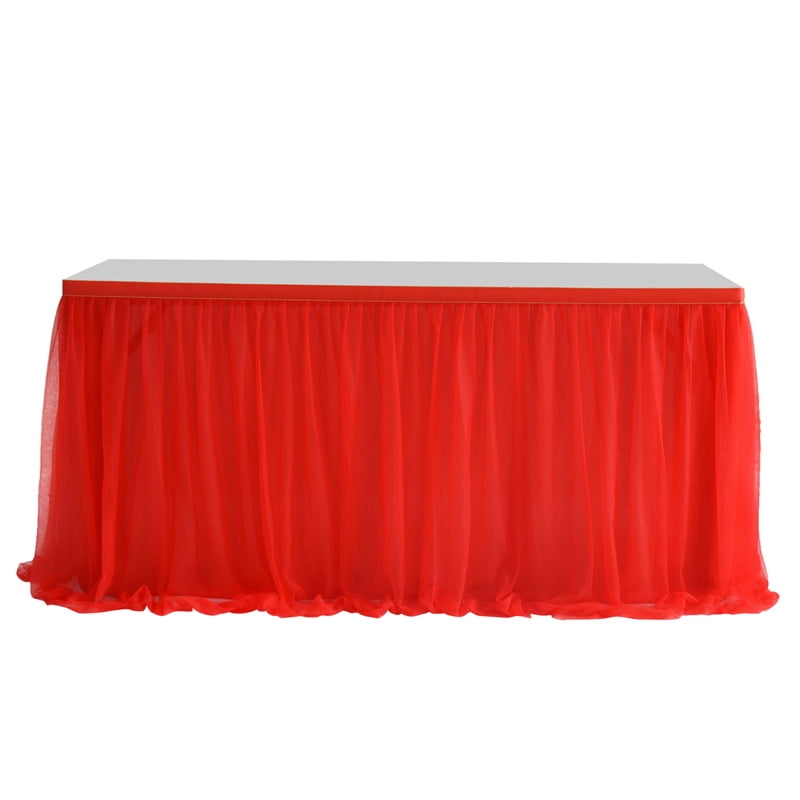 6ft Tulle Table Skirt Baby Shower Tablecloth for Rectangle Tables ...