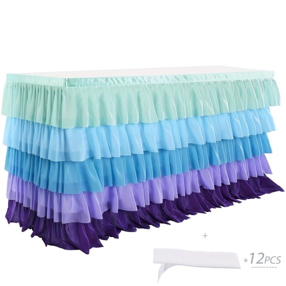 6ft Tulle Table Skirt, Tutu Ruffle Table Skirting for Rectangle Tables ...