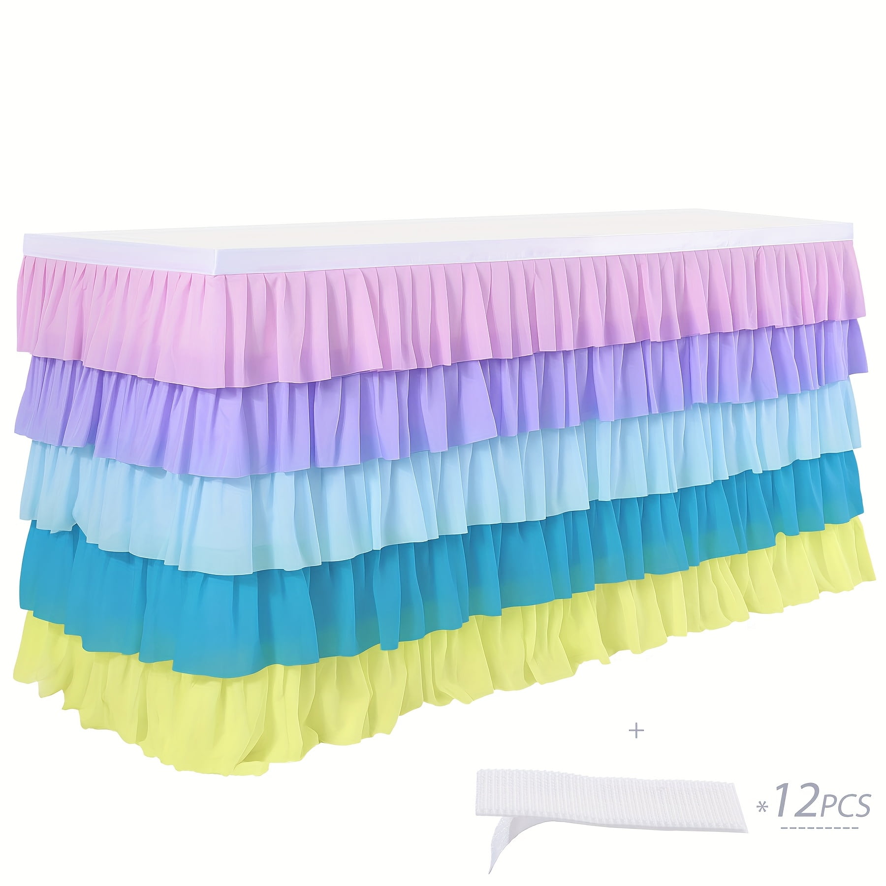 6ft Tulle Table Skirt, Tutu Ruffle Table Skirting for Rectangle Tables ...