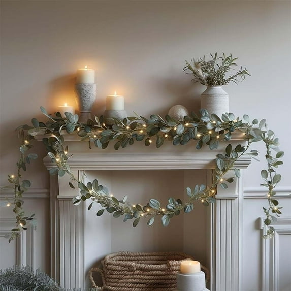 6ft Twinkling Tree Olive Vines with Fairy Lights, LED Artificial ...