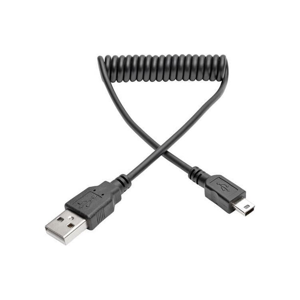 6ft USB 2.0 Hi-Speed A to Mini-B Coiled Cable (M/M) - Walmart Business ...