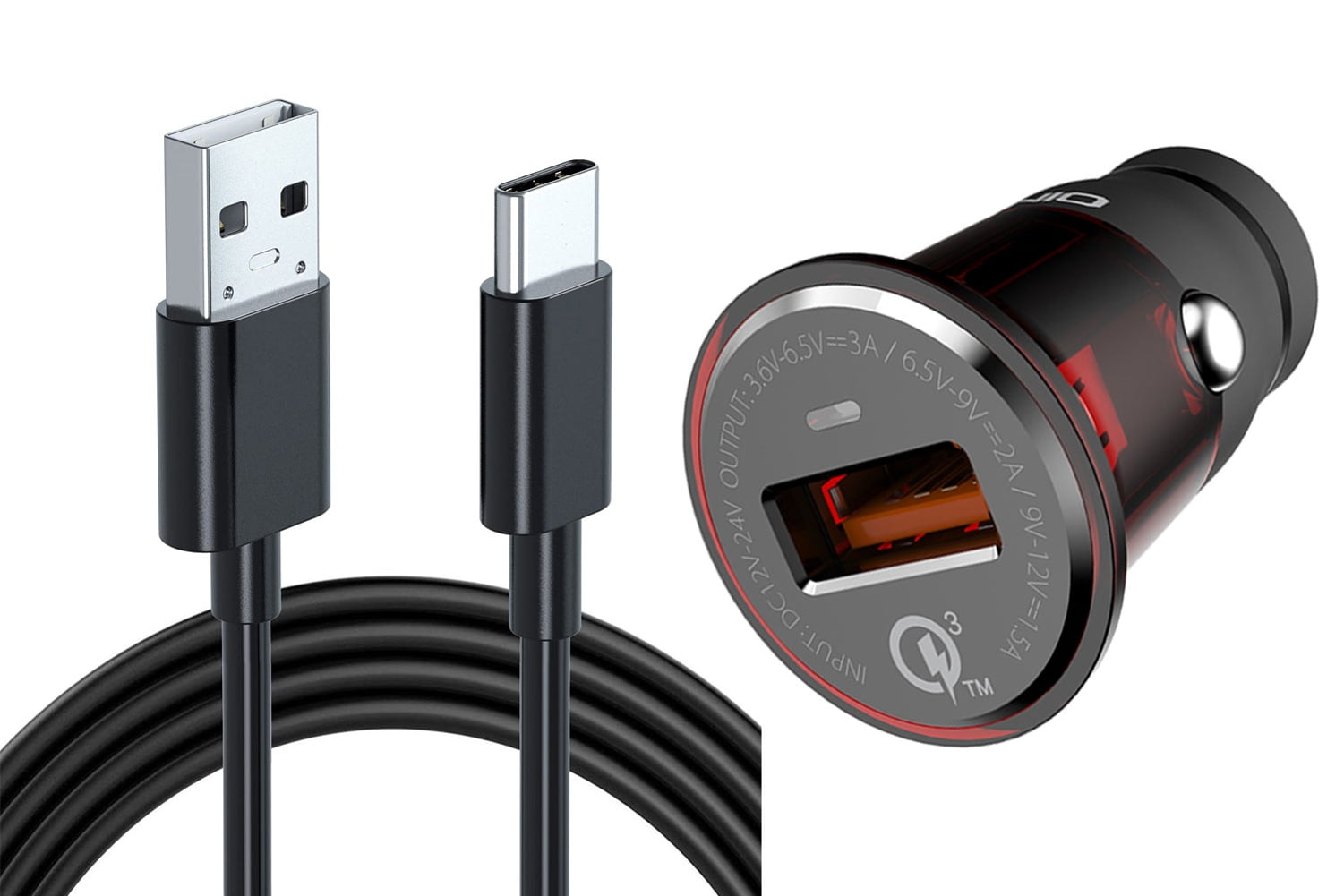 6ft USB-C Cable 18W Fast Car Charger Compatible With Amazon Fire HD 10 ...