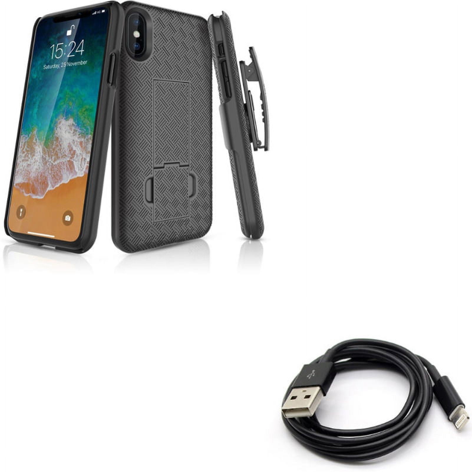 6ft USB Cable w Case Belt Clip for iPhone XS/X - Charger Cord Power ...