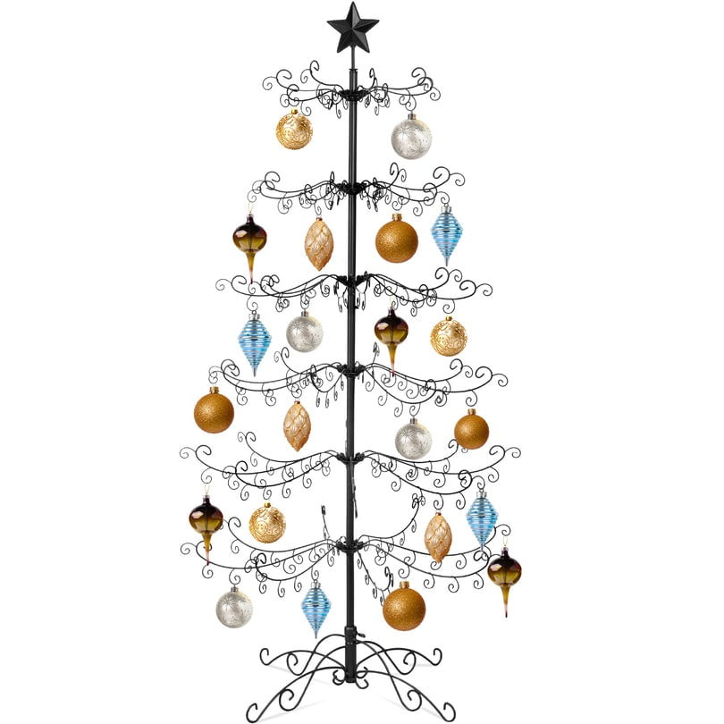 6ft Wrought Iron Christmas Tree Ornament Display Stand - Easy Assembly ...