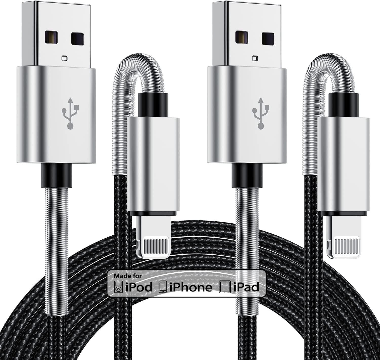 Apple MFi Certified 6ft iPhone Charger Cable, 2-Pack for iPhone 14 Pro ...