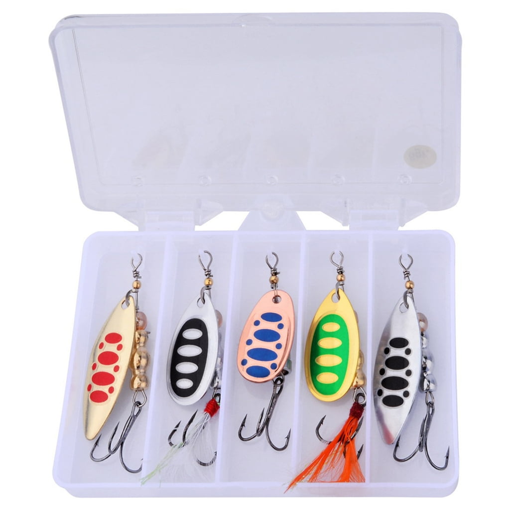 6g/8g Spinner Baits with Treble Hook Cast Jigging Spoon Lures Saltwater ...