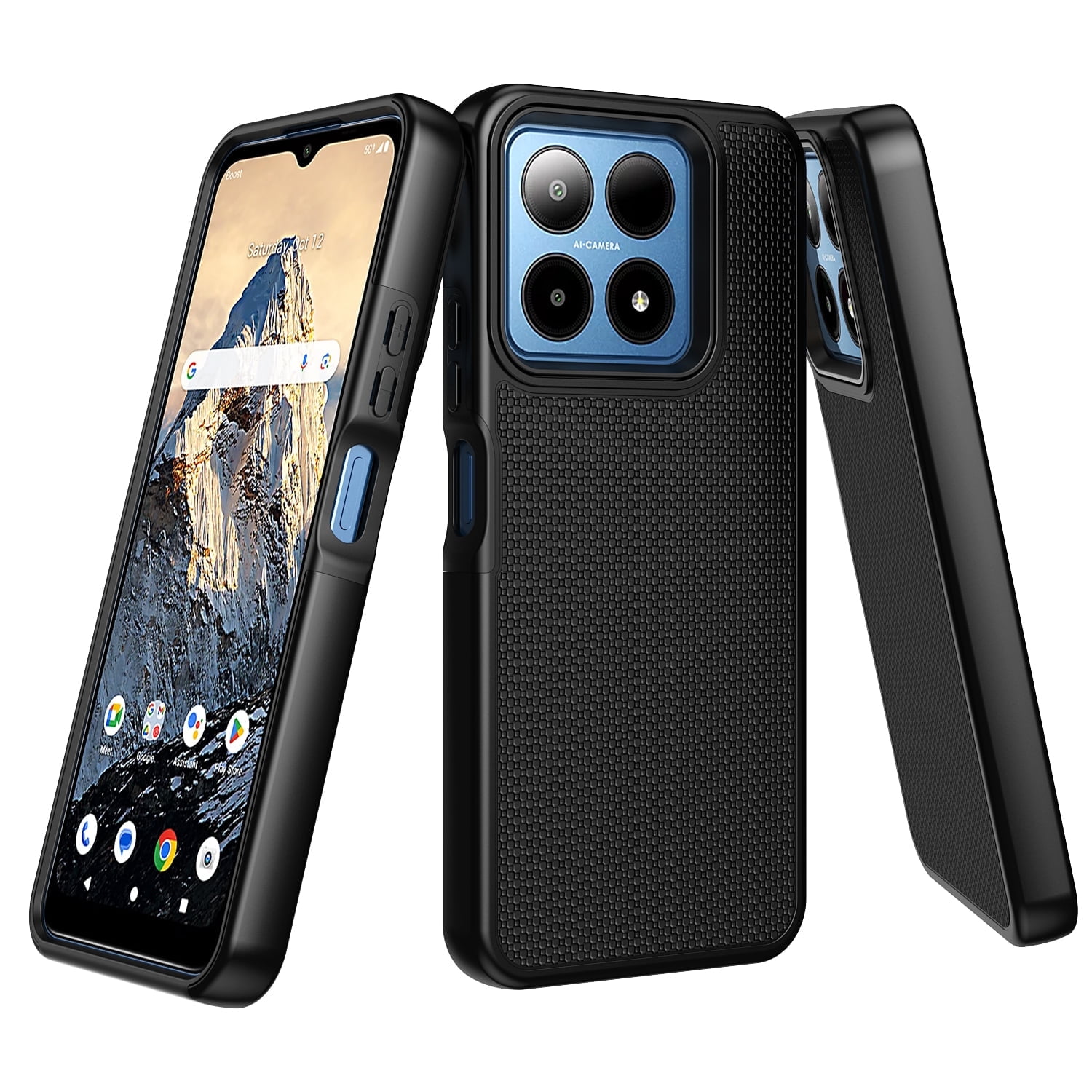 6goodeals For Boost Mobile Summit 5G Black Phone Case Screen Protector ...