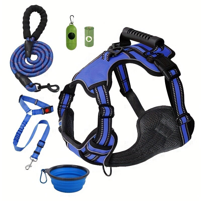 6in 1 No-Pull Dog Harness And Leash Set Adjustable Reflective No-Choke ...