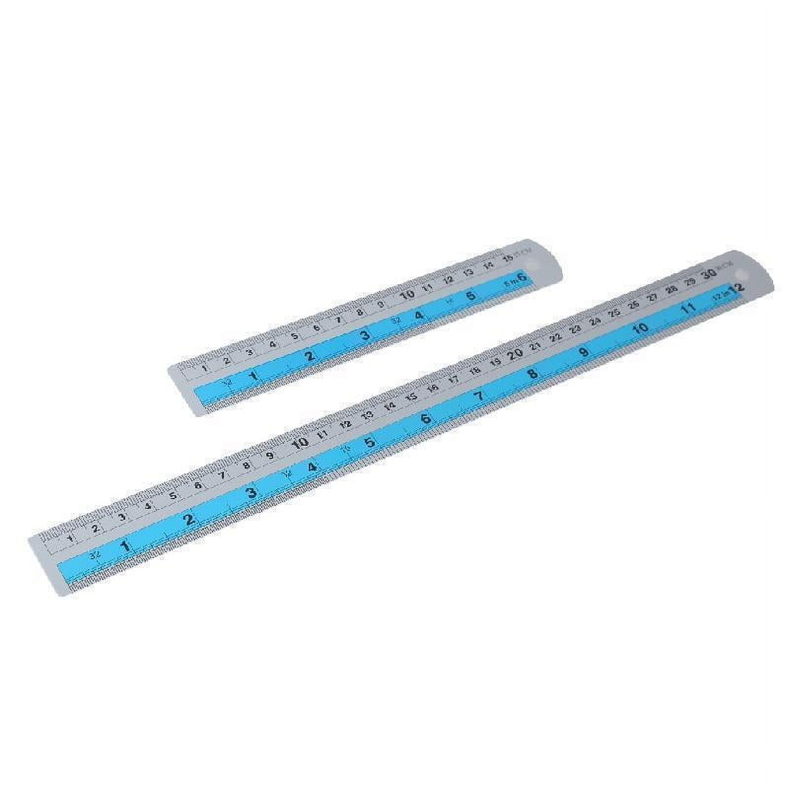 6in & 12in Stainless Steel Ruler Set with Imperials and Metric ...